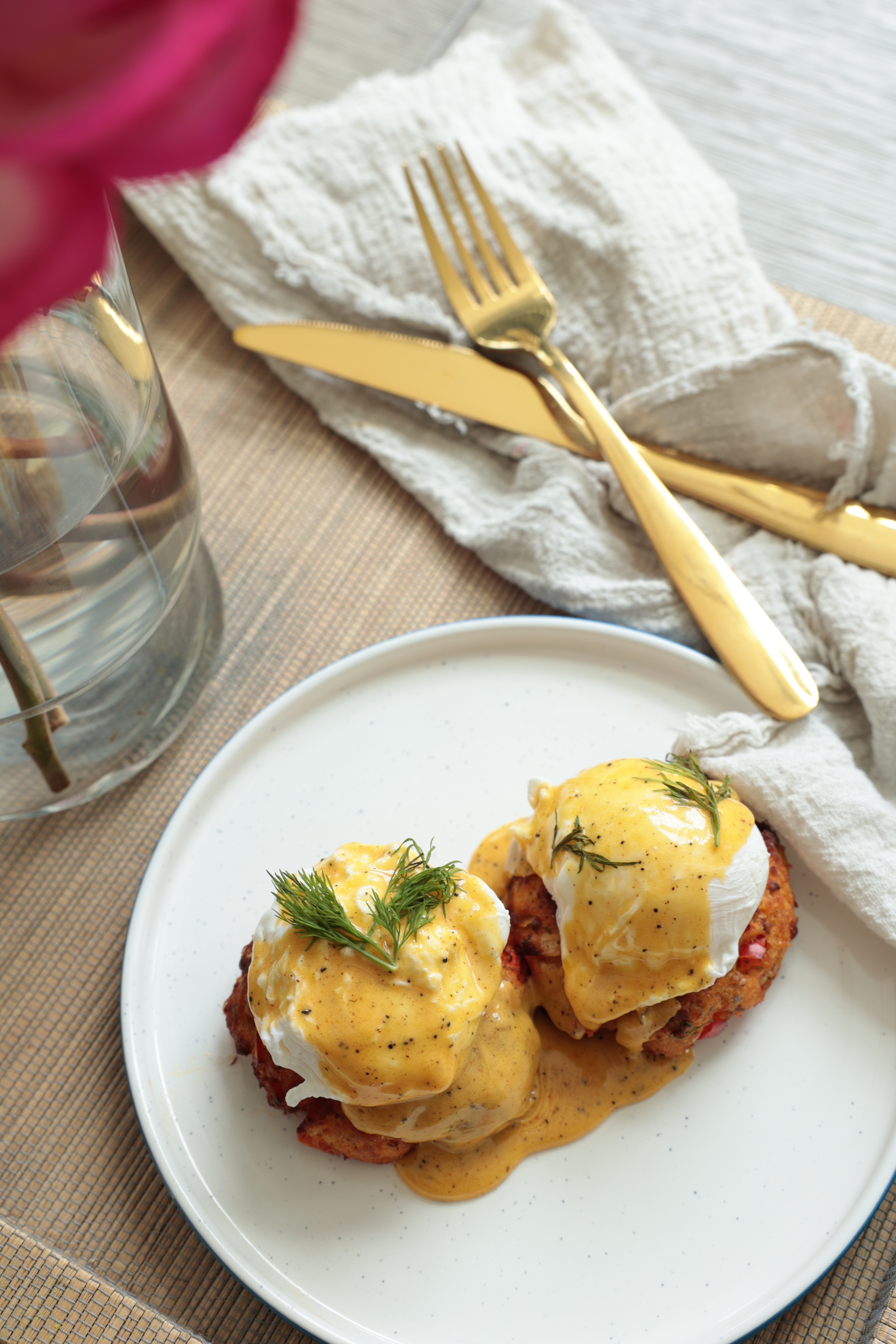 Salmon Croquette Truffle Eggs Benedict - Asili Glam